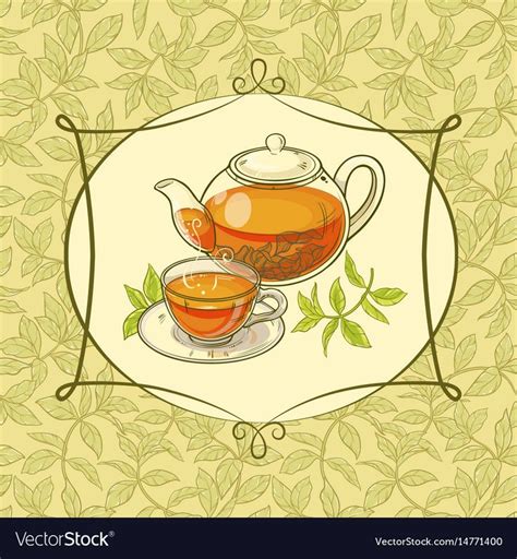 Tea Leaf Pattern Vector Image On Vectorstock Leaves Vector Vector Images Leaf Pattern