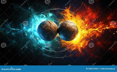 Subatomic Proton Particle Collision Nuclear Fusion Concept Stock Image Image Of Collider