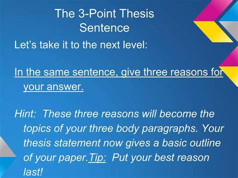 Writing A 3 Point Thesis Statement Pptx