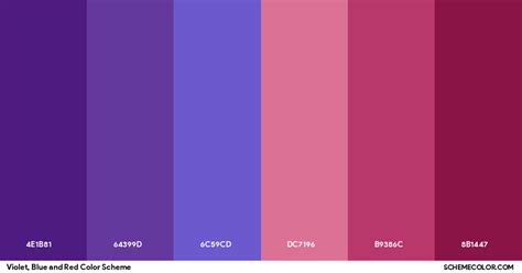 Violet Blue And Red Color Scheme Palettes