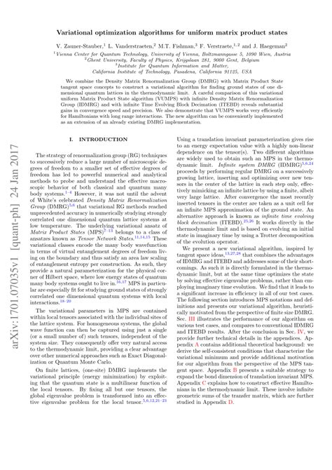 pdf variational optimization algorithms for uniform matrix product states