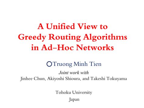 A Unified View To Greedy Routing Algorithms In Ad