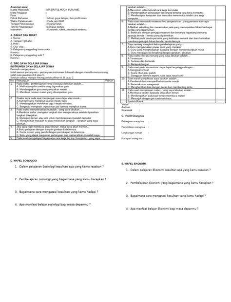 Asesmen Awal Sosiologiku Pdf