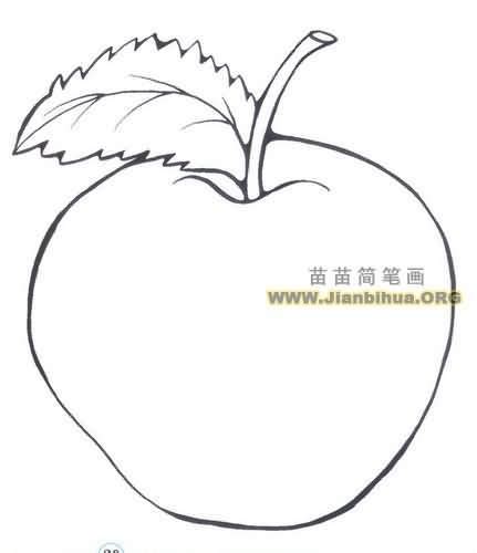 美术风景简笔画苹苹果 简笔画图片大全 普车都