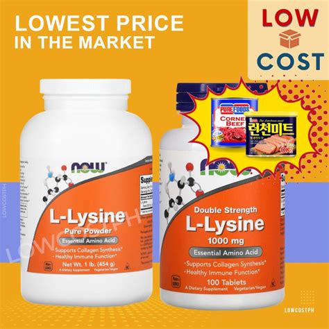 Lowcostph Now Foods Double Strength L Lysine 1000 Mg 500mg