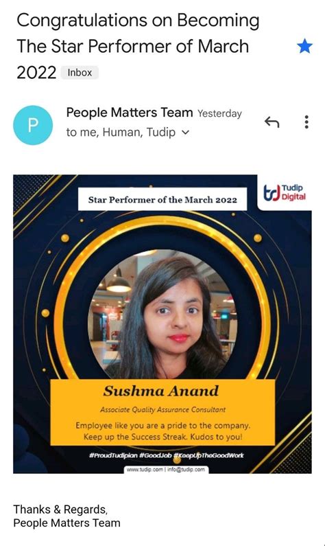 Sushma Anand On Linkedin Thank You Tudip Technologies I Greatly