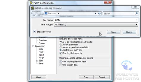 Site5 KnowledgeBase PuTTY How To Create A Log File Of Your Putty Session