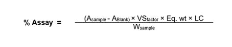 Assay Calculation By Titration