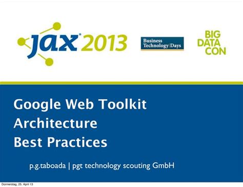 Gwt Architecture Best Practices And Lessons Learned Ppt