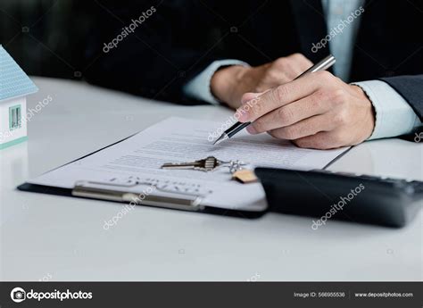 Real Estate Agents Drafting Sales Contracts Customers Drafting Real