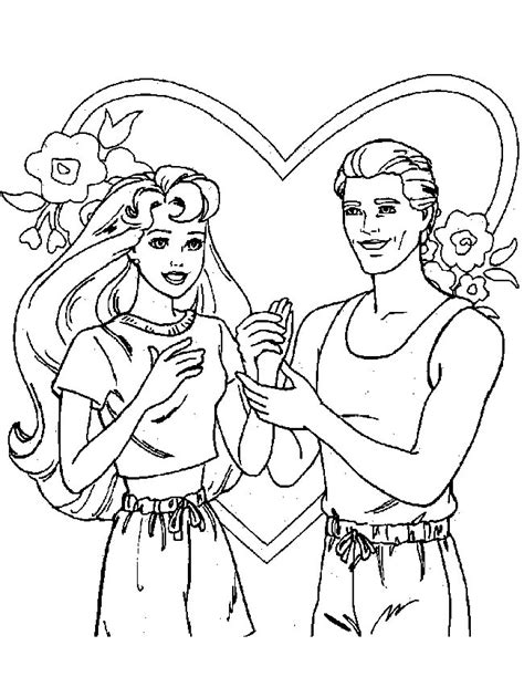 Kleuren Nu Barbie En Ken Verliefd Kleurplaten