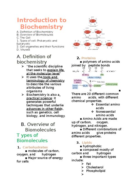 Introduction To Biochemistry Mod 1 Introduction To Biochemistry A