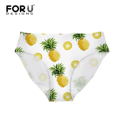 Forudesigns Fruit Tropical Pineapple Seamless Briefs Everyday Underwear Women Panties Traceless