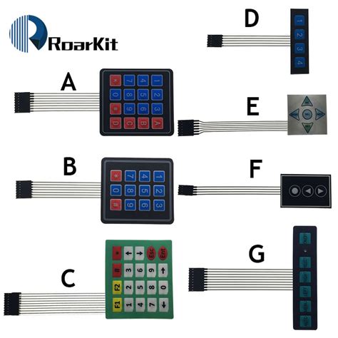 12 3 4 5 Key Button Membrane Switch 34 4x5 Matrix Array Keyboard 1x6