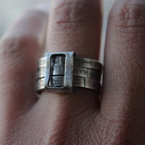 Cryptex Ring Secret Code Ring Etsy