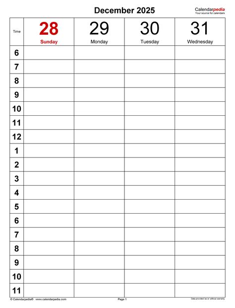 Weekly Calendar 2026 In Pdf Format 12 Free Templates
