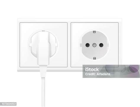 흰색 전원 플러그와 소켓 흰색 배경에 플러그 C 벡터 그림의 유럽 유형 벡터에 대한 스톡 벡터 아트 및 기타 이미지 벡터