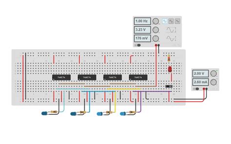 circuit design shift register tinkercad