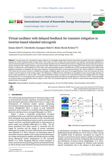 Pdf Virtual Oscillator With Delayed Feedback For Transient Mitigation In Inverter Based