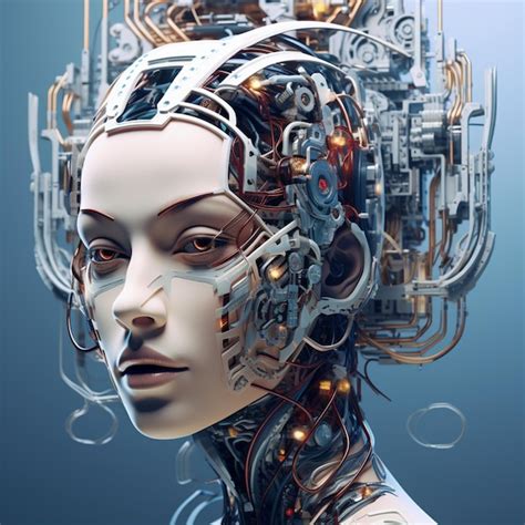 Premium Photo 3d Robotic Woman Face Generate Ai