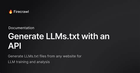 Llmstxt Generator Firecrawl