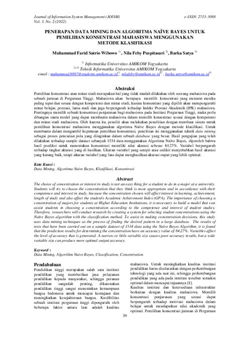 Pdf Penerapan Data Mining Dan Algoritma Naïve Bayes Untuk Pemilihan