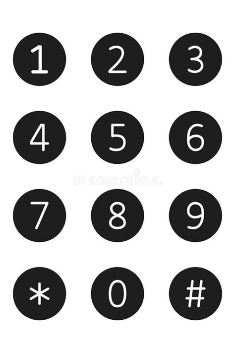 Vector Icons Numbers Inside Black Circles White Numeric Symbols For