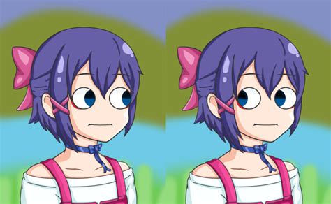 Tiny Mitamiside A Young Woman With Purple Hair And A