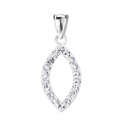 925 Silver Jewelry Silver Marquise Crystal Pendant 3140