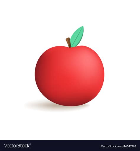 Red Apple Fruit Emoji Design Healthy Food Vector Image