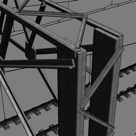 Railway Track And Catenary 3d Model By Cgshape