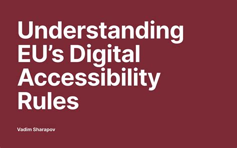 Understanding Eus Digital Accessibility Rules By Vadim Sharapov Ux Understanding Eus Digital Accessibility Rules By Vadim Sharapov Ux