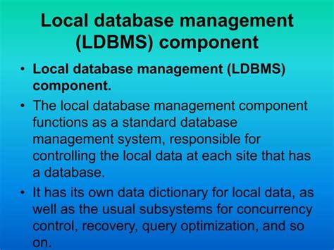 Adbms 28 Components Of Distributed Database System Ppt