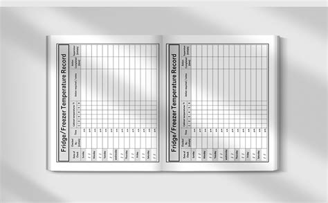 Fridge Freezer Temperature Log Book Track And Record Daily