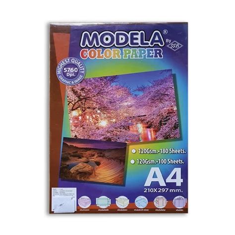 Modela Color Paper By Ssb กระดาษการ์ดสีอ่อน 120 แกรม 180 แผ่น 6 สี Shopee Thailand