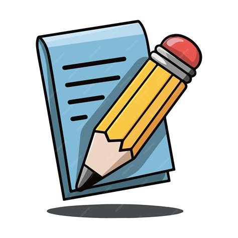 Pencil With Paper Cartoon Vector Illustration Premium Ai Generated Vector