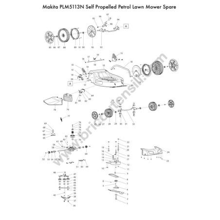 Makita Spare Parts For Lawnmower Plm5113n