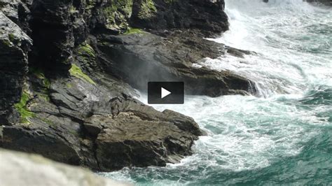Blowhole And Marine Erosion At Cliff Foot S Of Tintagel Head Cornwall