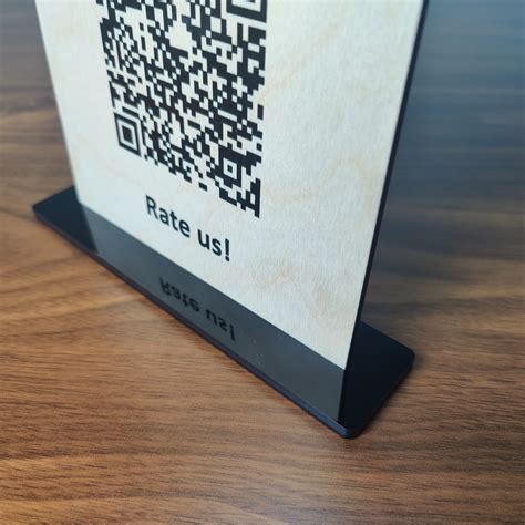 Wooden Qr Code Table Stand With Acrylic Base Print Qr Menu For