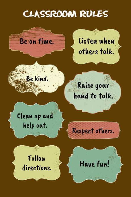 Customizable Classroom Rules Template Postermywall
