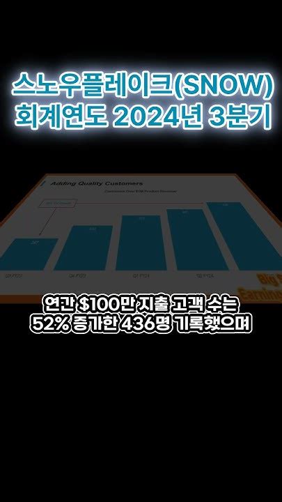 스노우플레이크snow 실적 발표 회계연도 2024년 3분기 미국주식 미국주식투자 스노우플레이크 Snow 클라우드서비스 Youtube