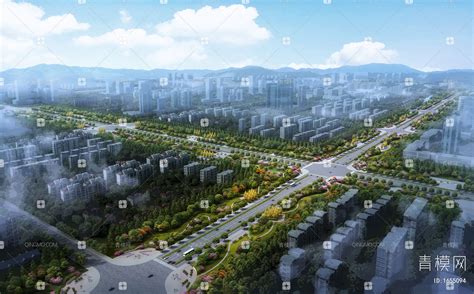 沿路两侧公园景观鸟瞰图 后期素材 PSD沿路两侧公园景观鸟瞰图后期素材下载 青模后期素材