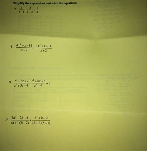 Solved Simplify The Expressions And Solve The Equations Chegg Com