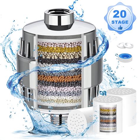 Qissep Universal 20 Stage Shower Filter For Hard Water With 3