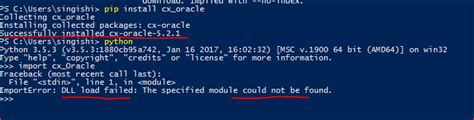 Python 3x Cxoracle Importerror Dll Load Failed The Specified