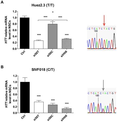Relative Htt Mrna Levels Normalized To Controls Non Targeting Sirna