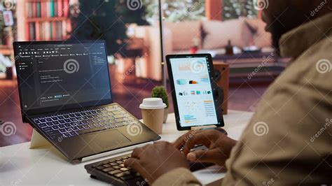 Ai Software Developer Creating An Algorithm For Deep Learning And Data