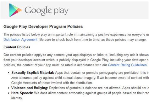 Google Clarifies App Policies For Google Play
