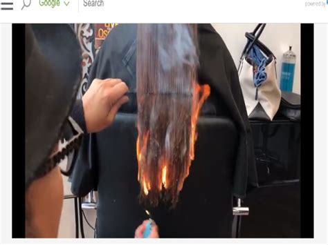 Video Of Stylist Setting His Clients Hair On Fire