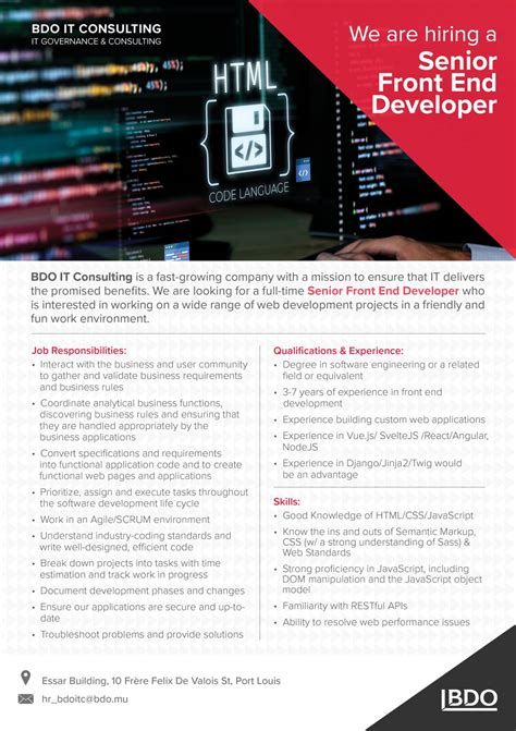 bdo it consulting on linkedin frontenddeveloper vue sveltejs